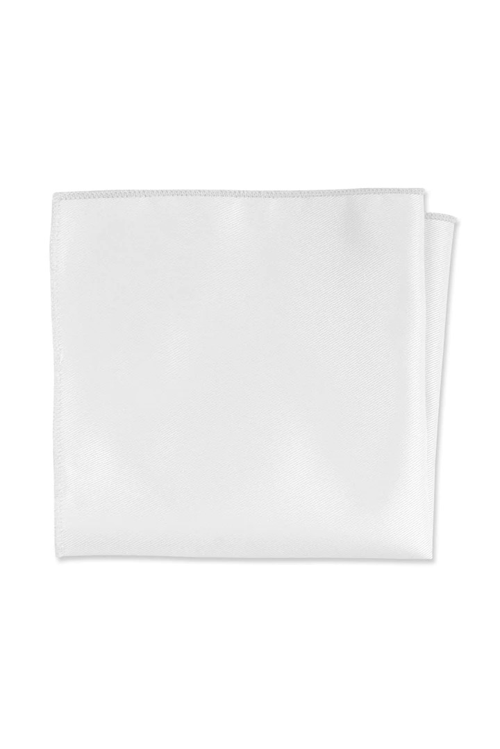 White Solid Pocket Square - Sport Coat Blazer
