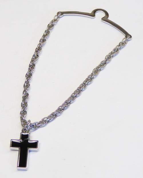 3mm Double Woven Twisted Rope Silver Tie Chain / Hanging Black Enamel ...