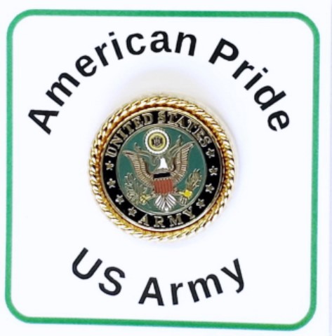 US ARMY Military Lapel Pin with Gold Rope Bezel /pinch clip back ...