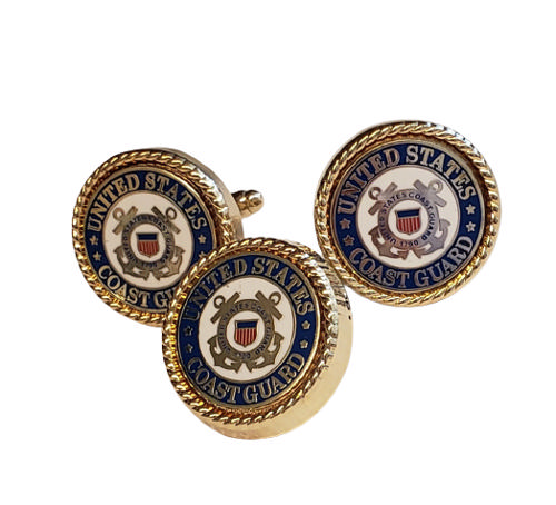 US COAST GUARD LOGO CUFF LINKS & LAPEL PIN / GIFT BOXED / IMPORT ...
