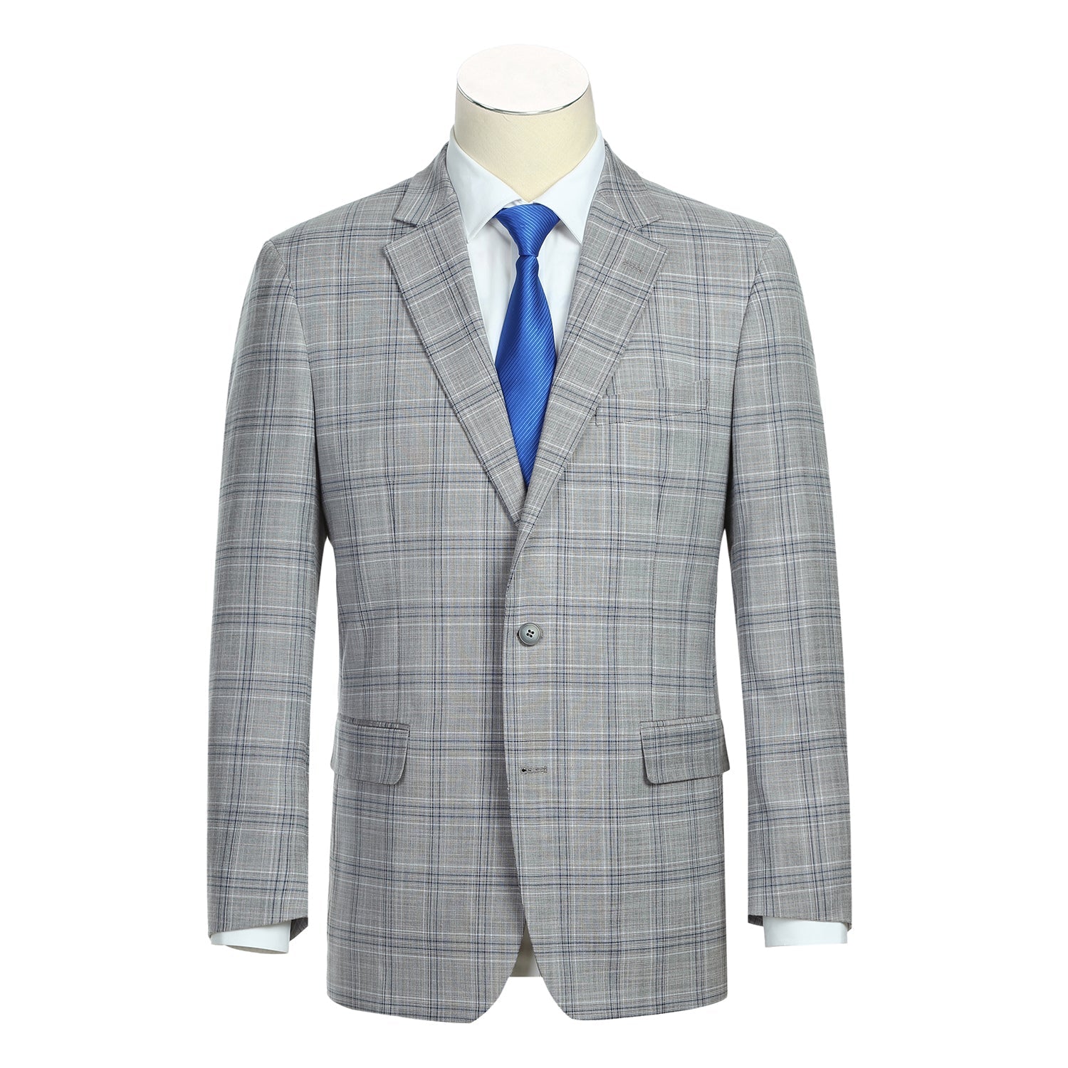 Men's Classic Fit Checked Suits - Sport Coat Blazer
