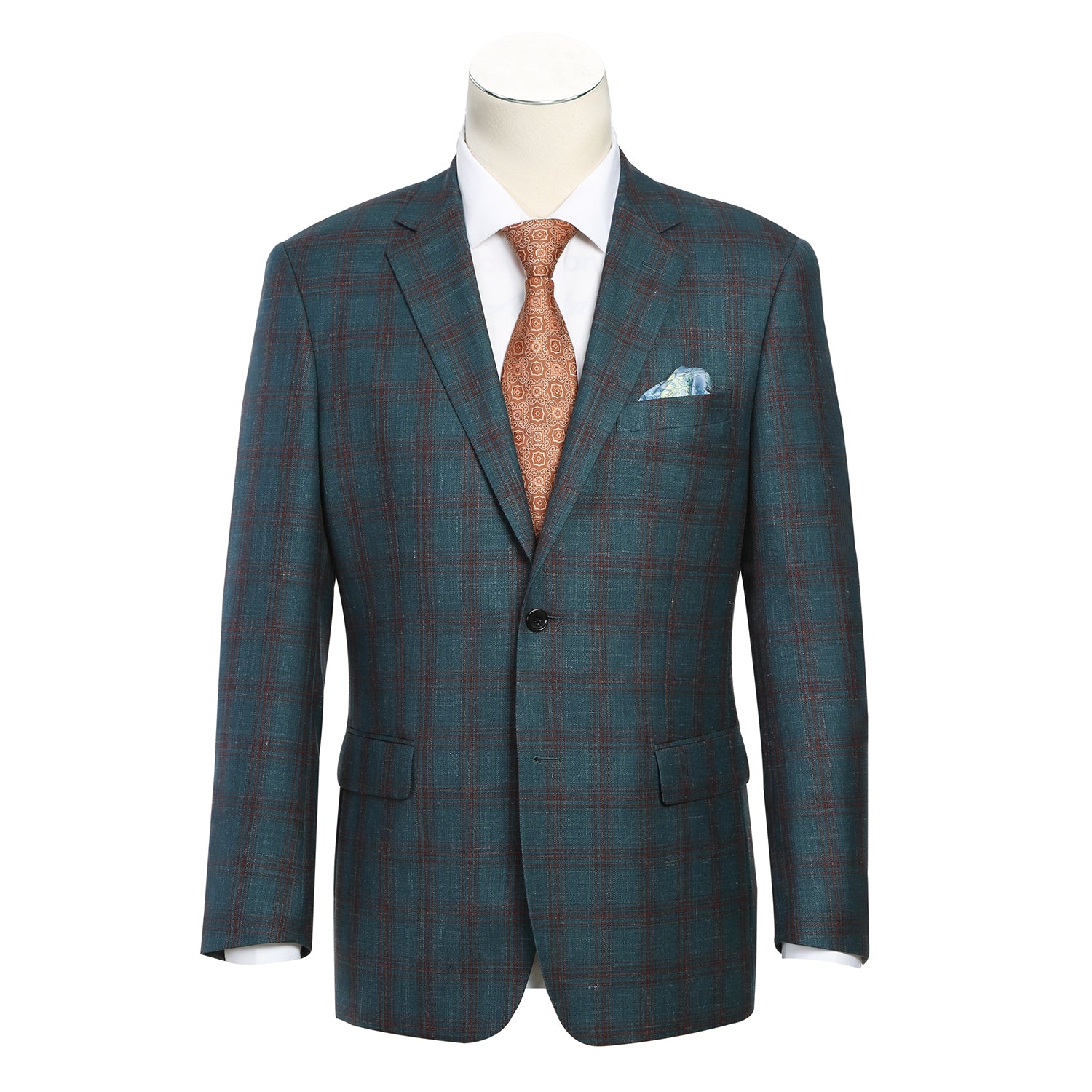 Men's Classic Fit Wool Blend Checked Blazer - Sport Coat Blazer