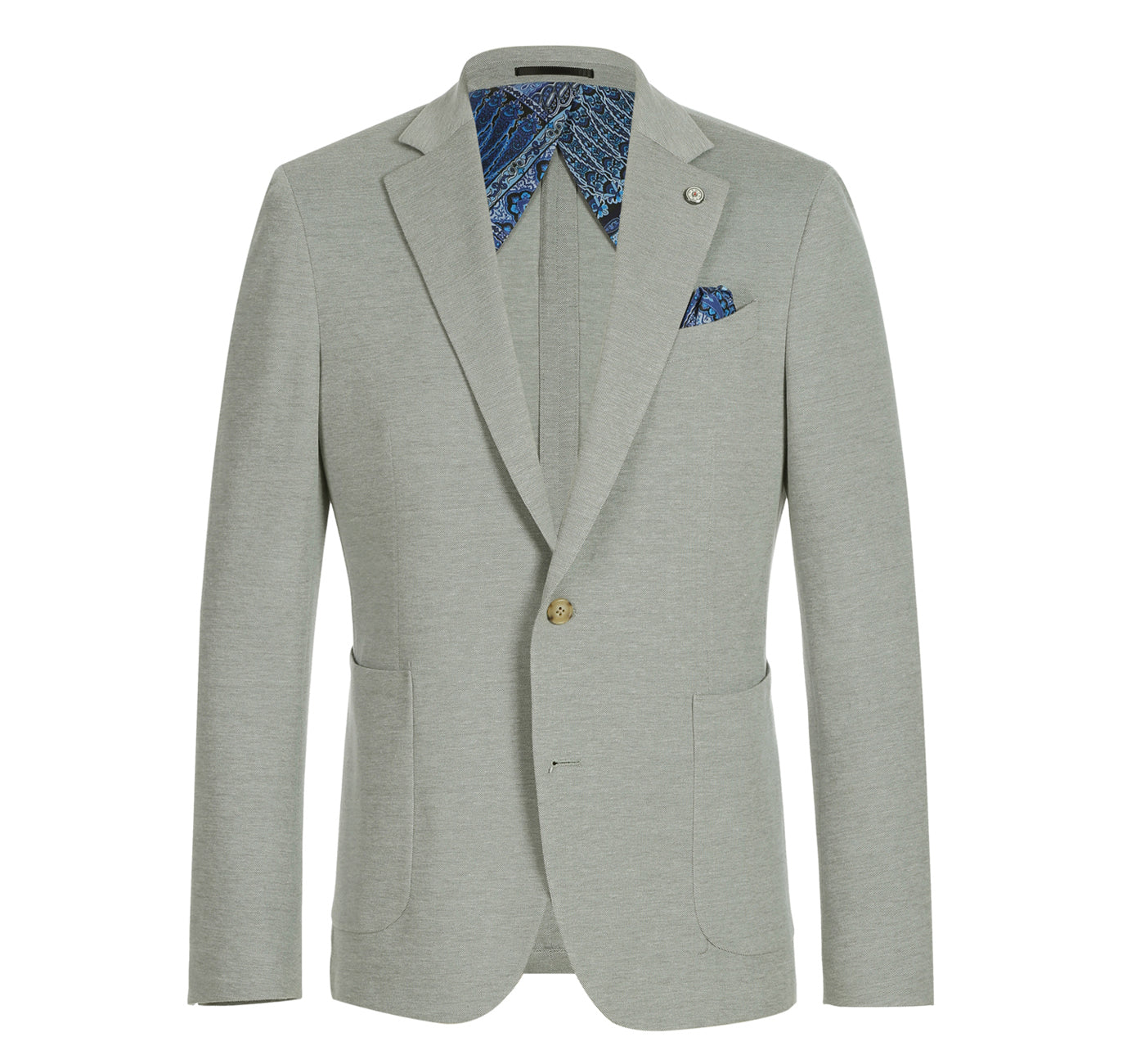 Pellagio Men's Half Canvas Light Gray Solid Blazer - Sport Coat Blazer